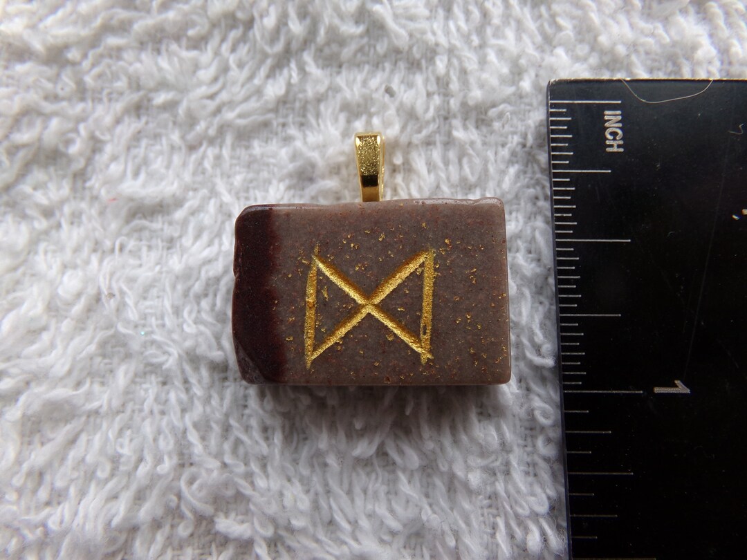 Dagaz/dag/daeg Genuine Narmada Rune Stone Pendant Crystal Witch Magick ...