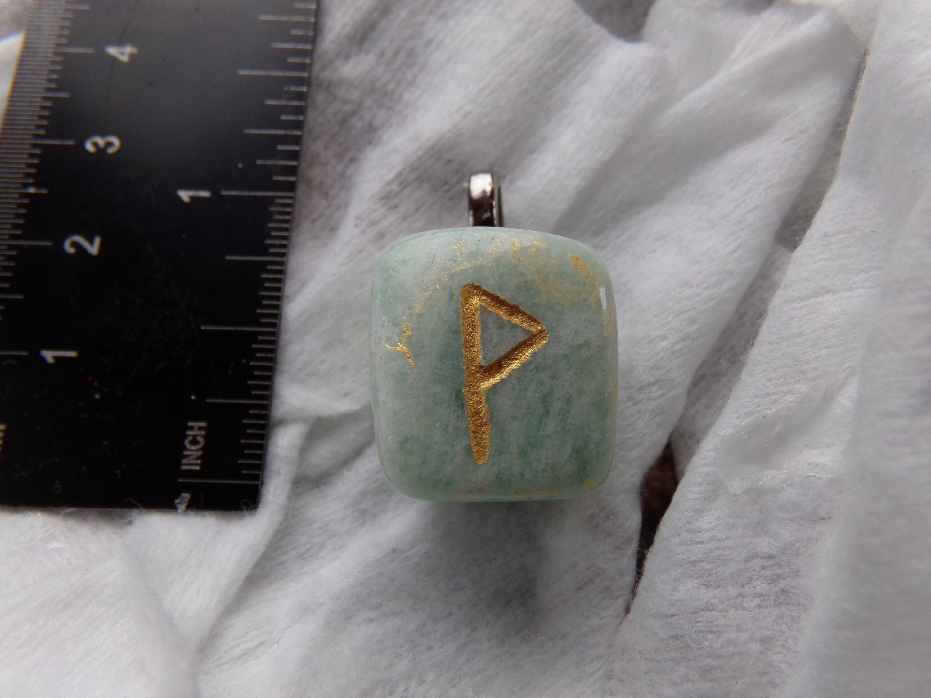 Amazonite Wunjo/Wyn/Wynn Rune Stone Pendant | Etsy
