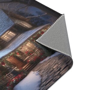 Lighted Christmas House Red Pine Trees Yuletide Area Rugs - Etsy