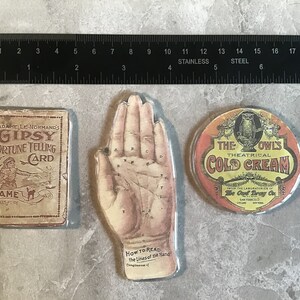 Victorian Era Looking Gypsy, Palmistry, and Owl's Cold Cream Magnets - Etsy