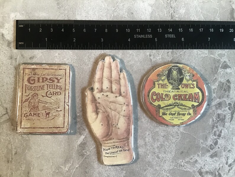 Victorian Era Looking Gypsy, Palmistry, and Owl's Cold Cream Magnets - Etsy