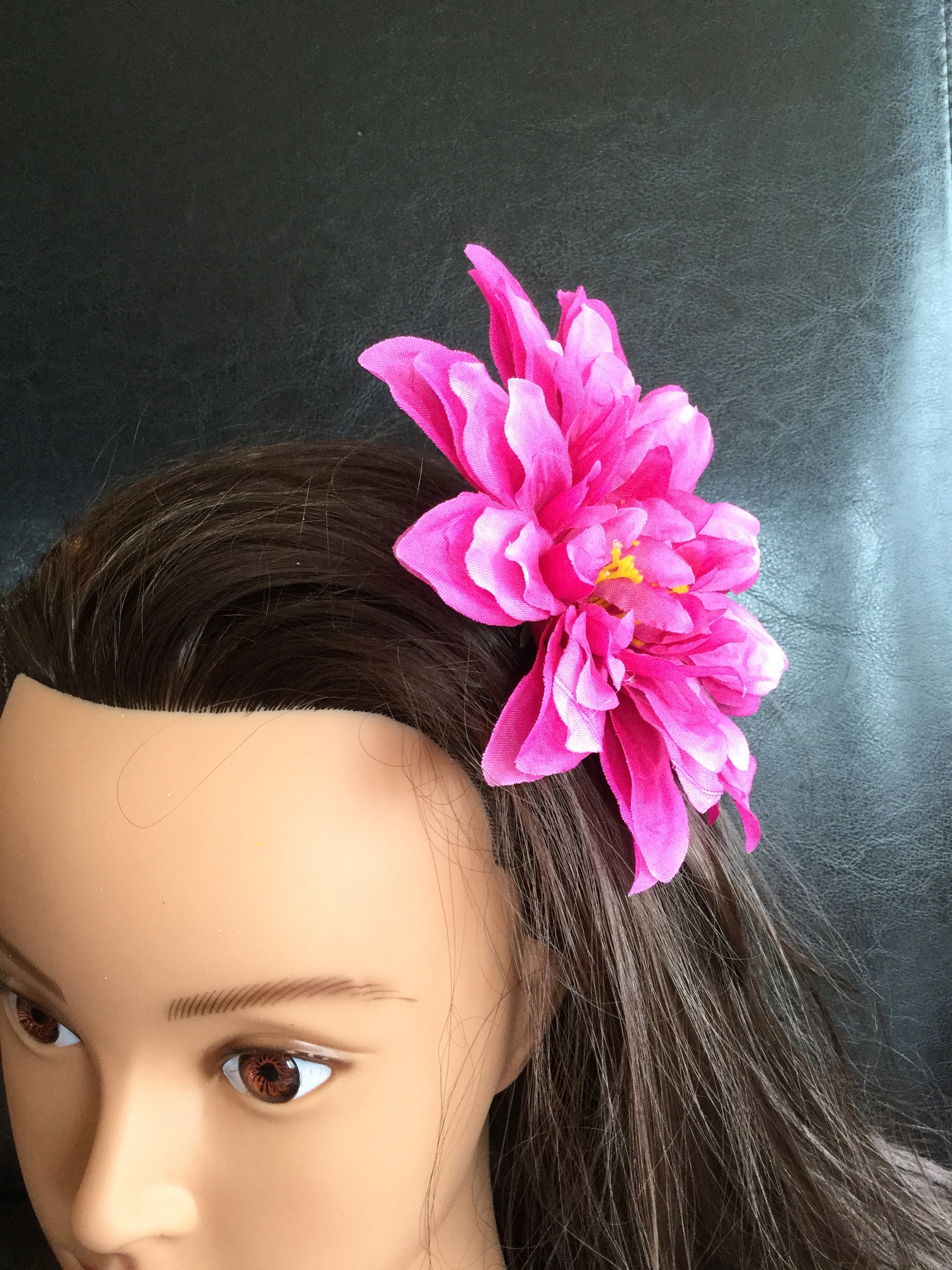 Large Pretty Pink Flower Barette - Etsy UK