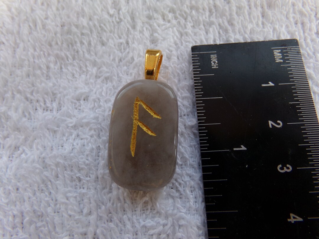 Ansuz/os/as/aesir Genuine Smokey Quartz Rune Stone Pendant Crystal ...