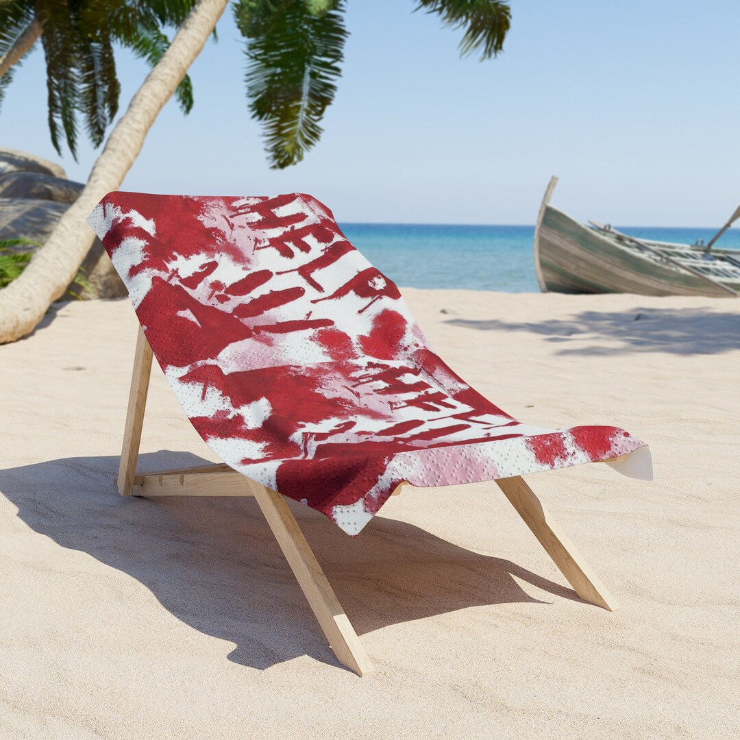 Bloody Handprint Help Halloween Beach Towel - Etsy