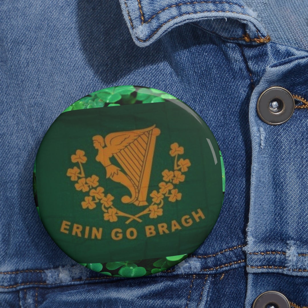 Erin Go Bragh Irish Harp St. Patrick's Day Custom Pin Buttons - Etsy