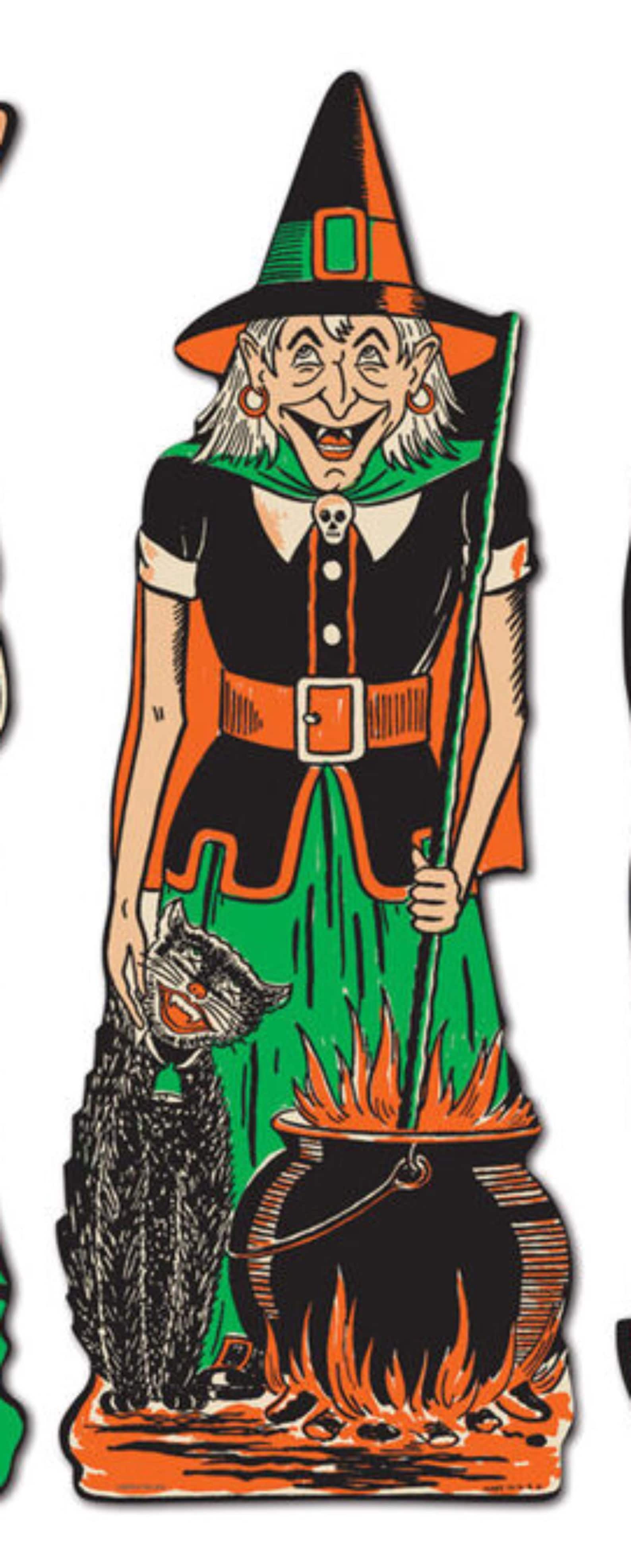 Vintage Witch Halloween Cut Out Decoration (when Ordered This Will Be ...