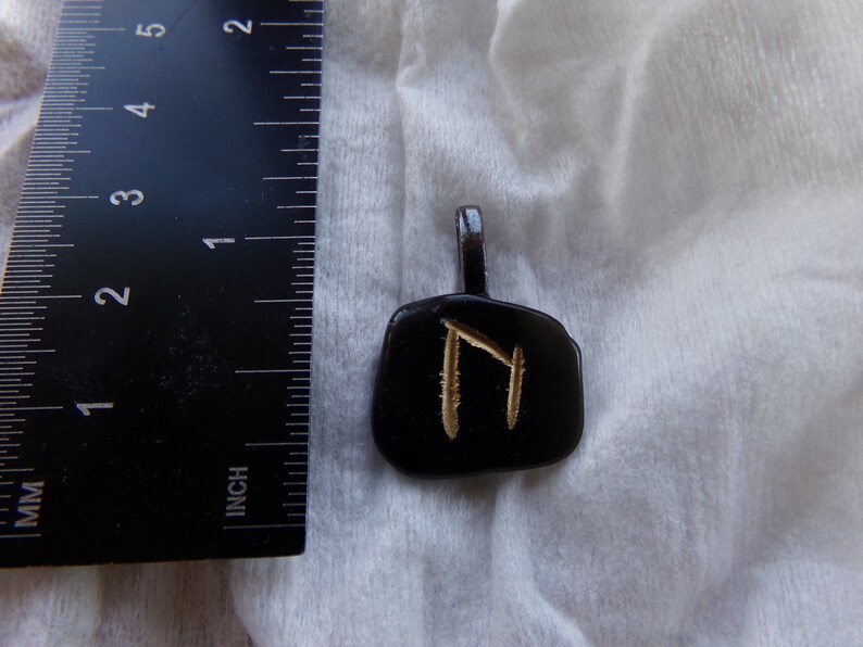 Obsidian Uruz/urz/ur Rune Stone Pendant | Etsy