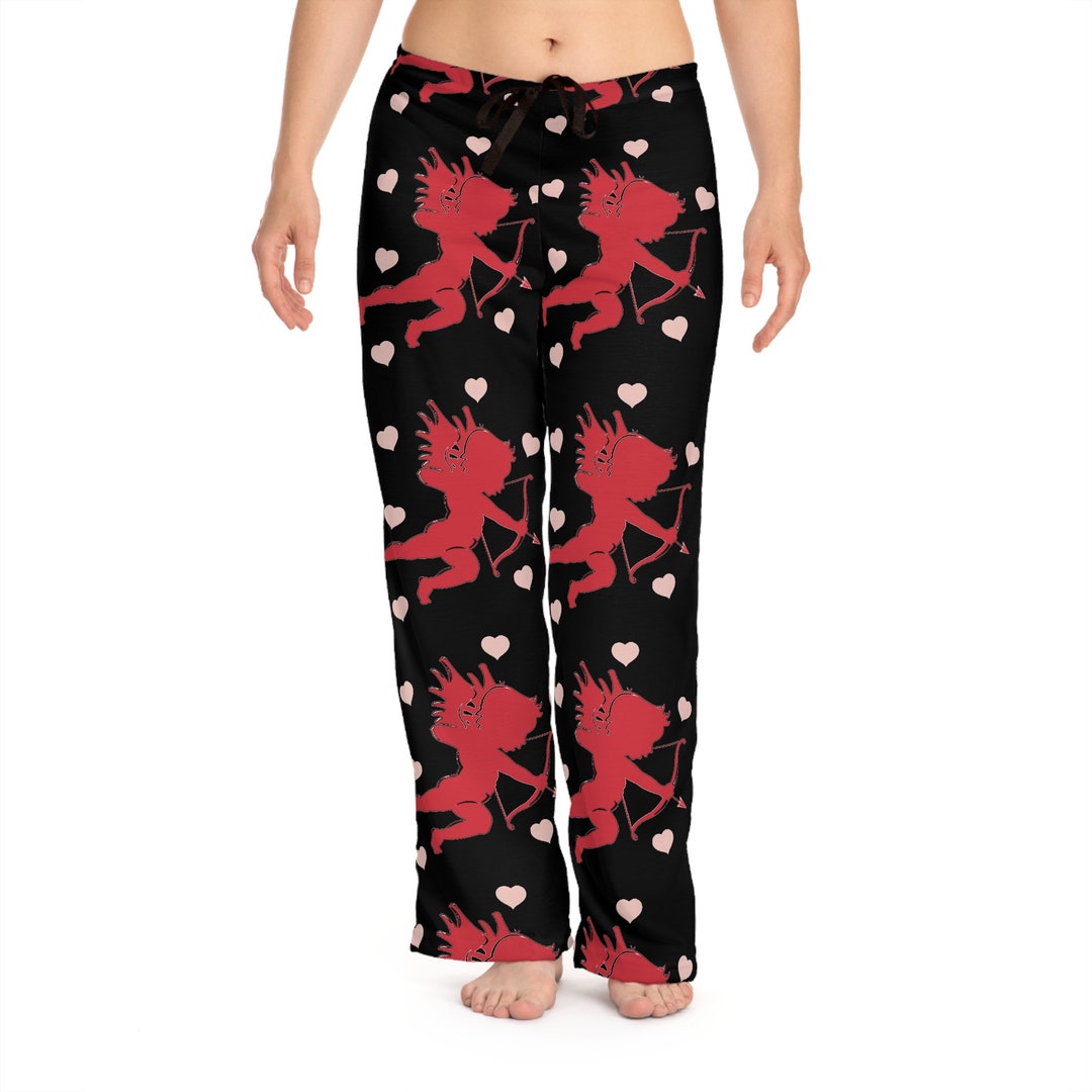 Red Cupid With Pink Hearts Valentine's Women's Pajama Pants (AOP) - Etsy