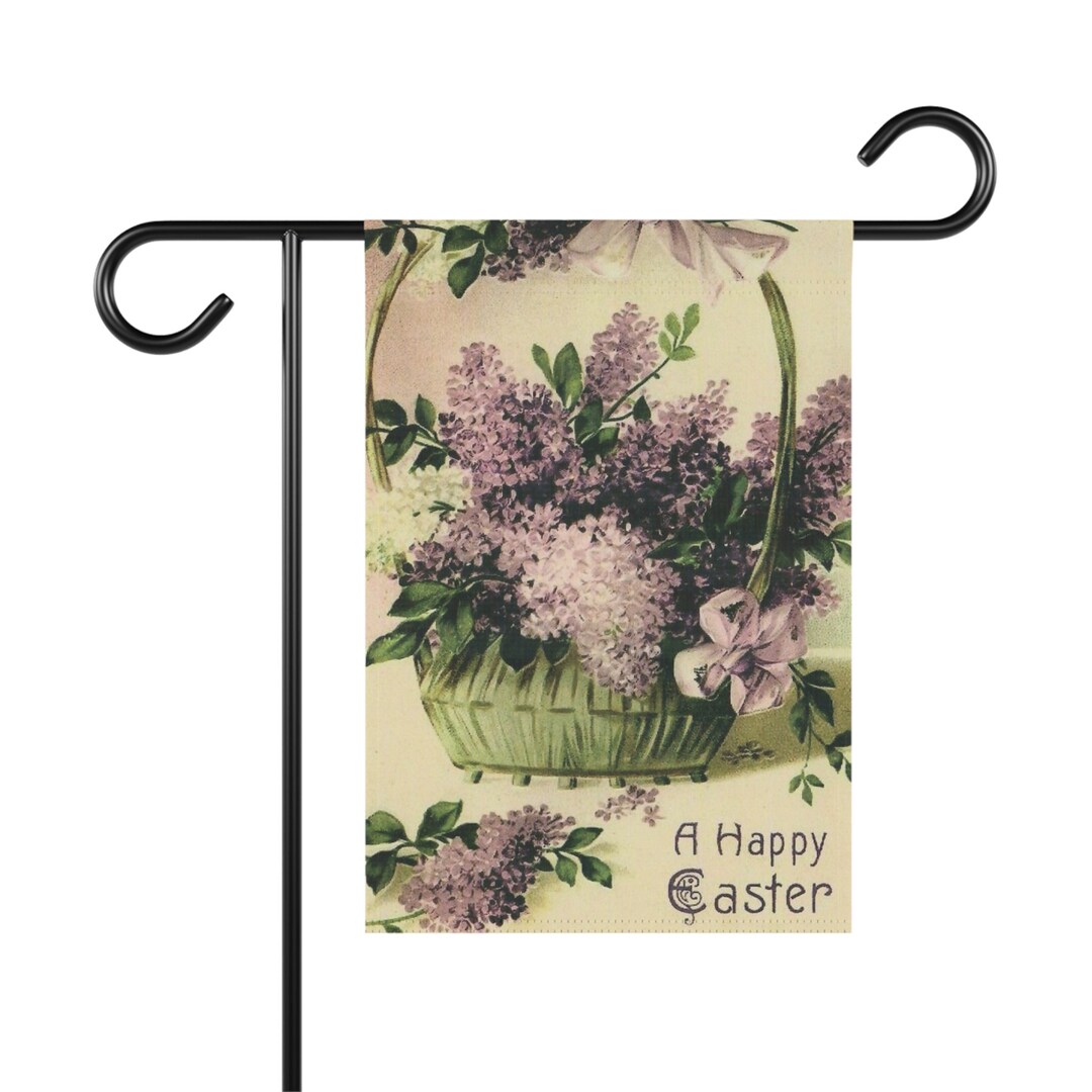 Vintage Lilacs Basket Happy Easter Garden & House Banner - Etsy