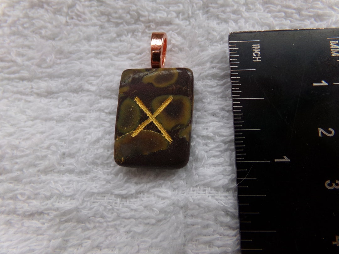 Gebo/gyfu/geofu/gifu Genuine Fruit Jasper Rune Stone Pendant Crystal ...