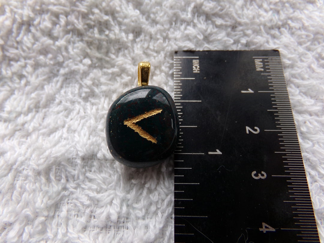 Bloodstone Kenaz/kaunaz/ken/kano/cen Rune Stone Pendant - Etsy