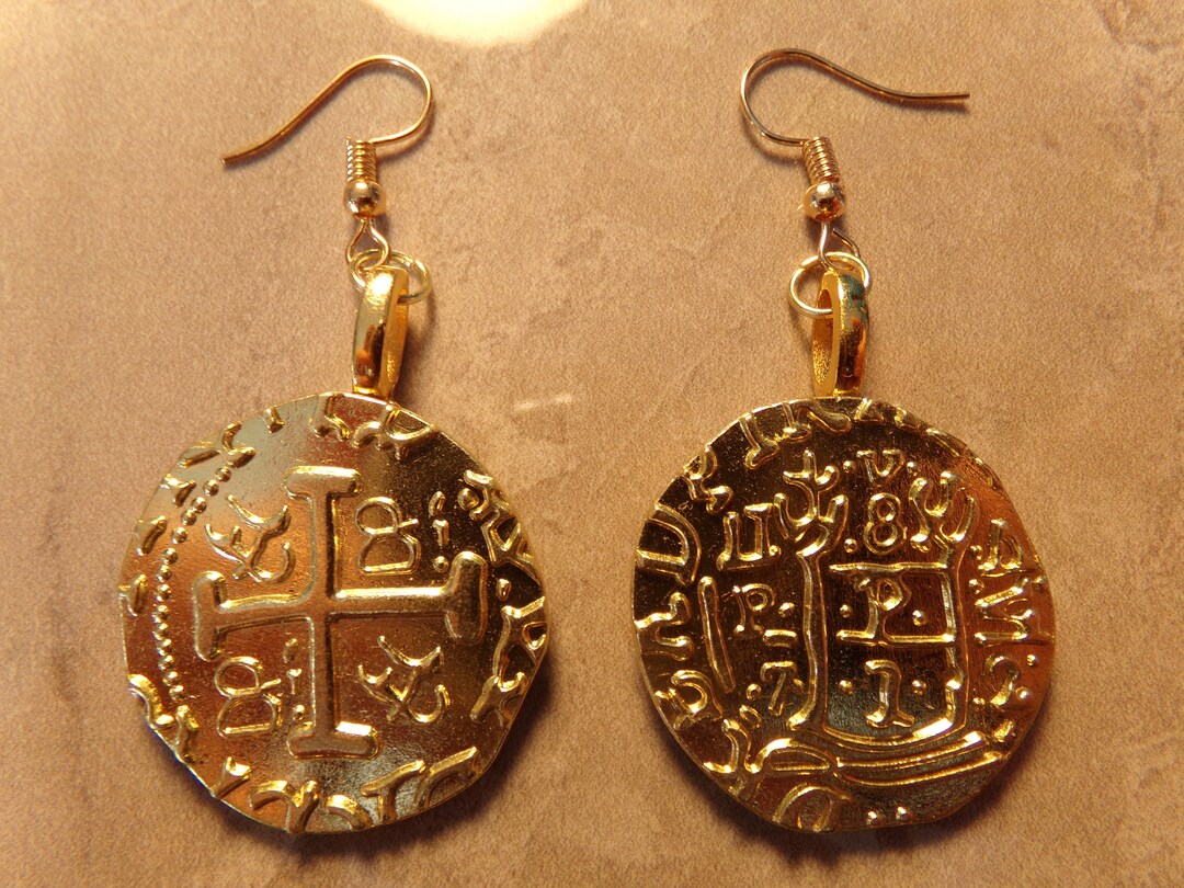 Gold Doubloon Earrings - Etsy