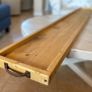 7" Width X 2 to 6 Feet - Rustic Farmhouse Long Wood Tray With Handles ...