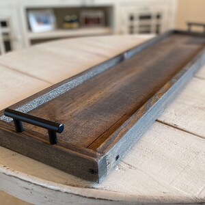 8.75" Width X 2 to 6 Feet - Rustic Farmhouse Long Wood Tray With ...