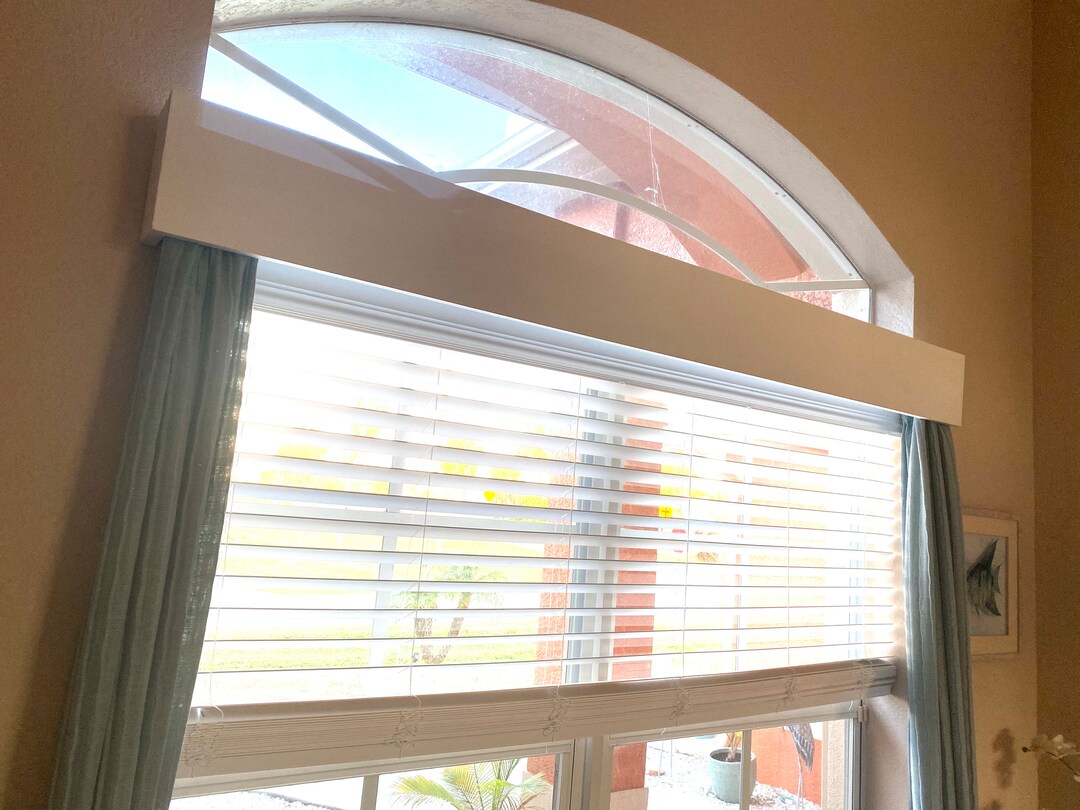 Modern Mid Century Valance Cornice, Wood Window Valance With Top Shelf ...