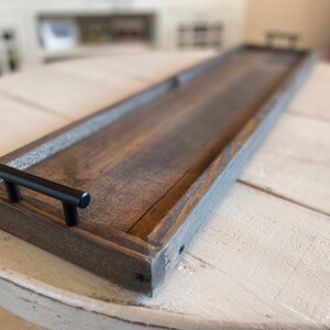 10.75" Width X 2 to 6 Feet - Rustic Farmhouse Long Wood Tray With ...