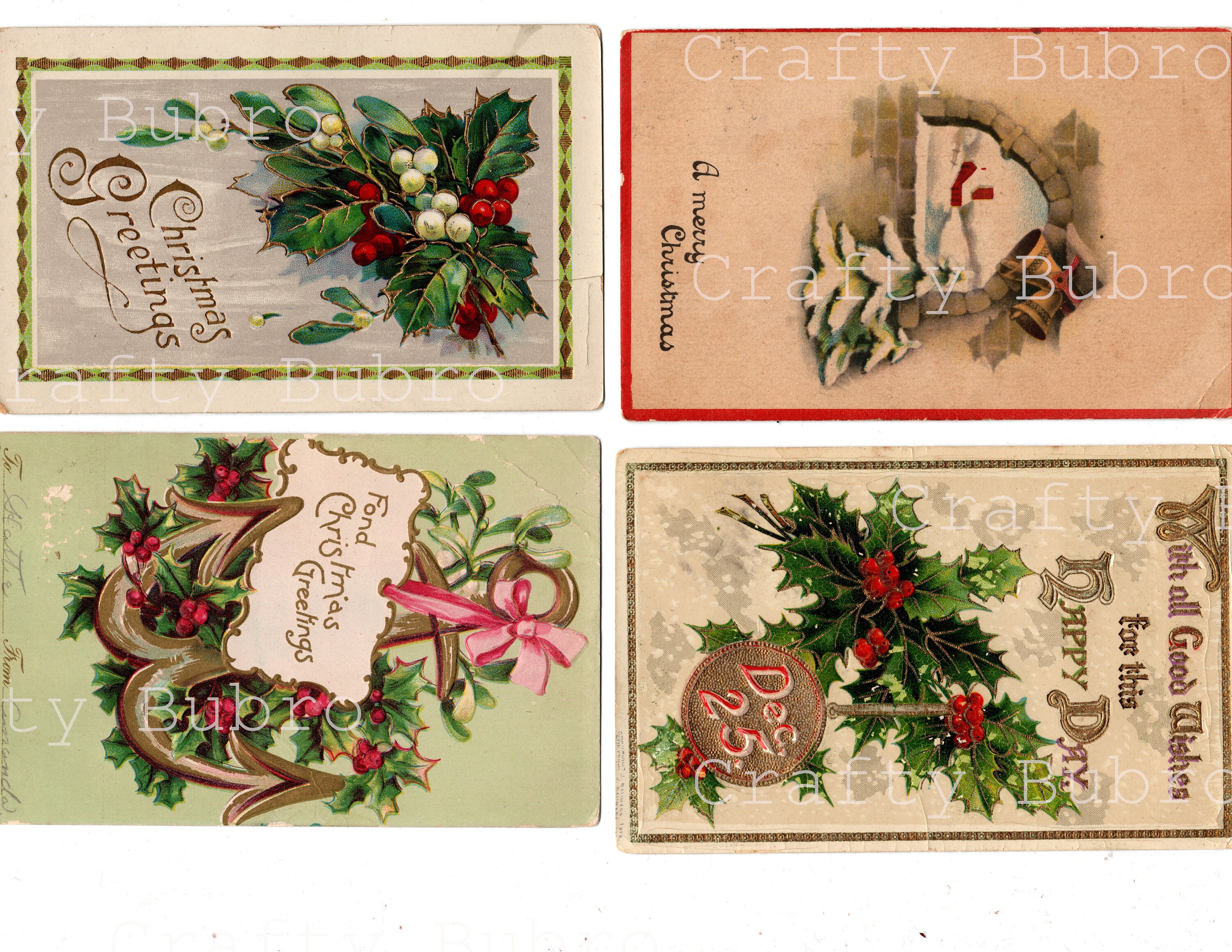 PRINTABLE Vintage Christmas Postcards - Etsy