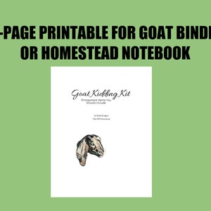 Goat Kidding Kit Checklist for Goat Binder or Homestead Notebook - Etsy