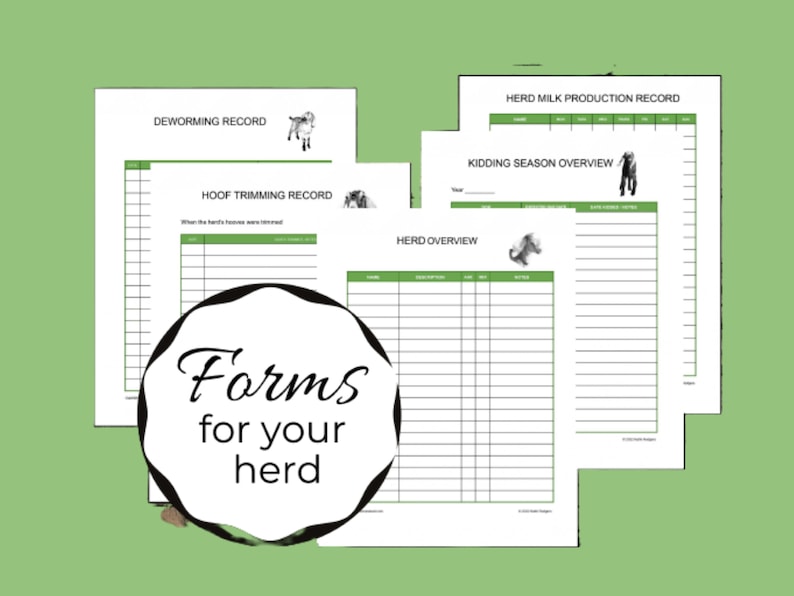 Printable Goat Record Sheets for New Goat Owners, for Goat Binder ...