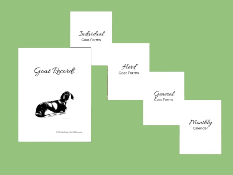 Printable Goat Record Sheets for New Goat Owners, for Goat Binder ...