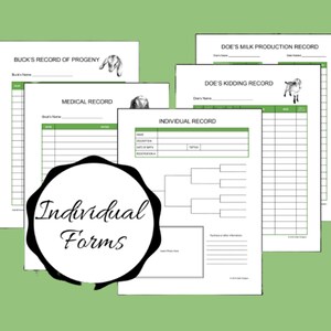 Printable Goat Record Sheets for New Goat Owners, for Goat Binder ...