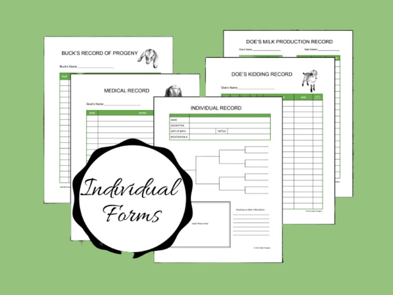 Printable Goat Record Sheets for New Goat Owners, for Goat Binder ...