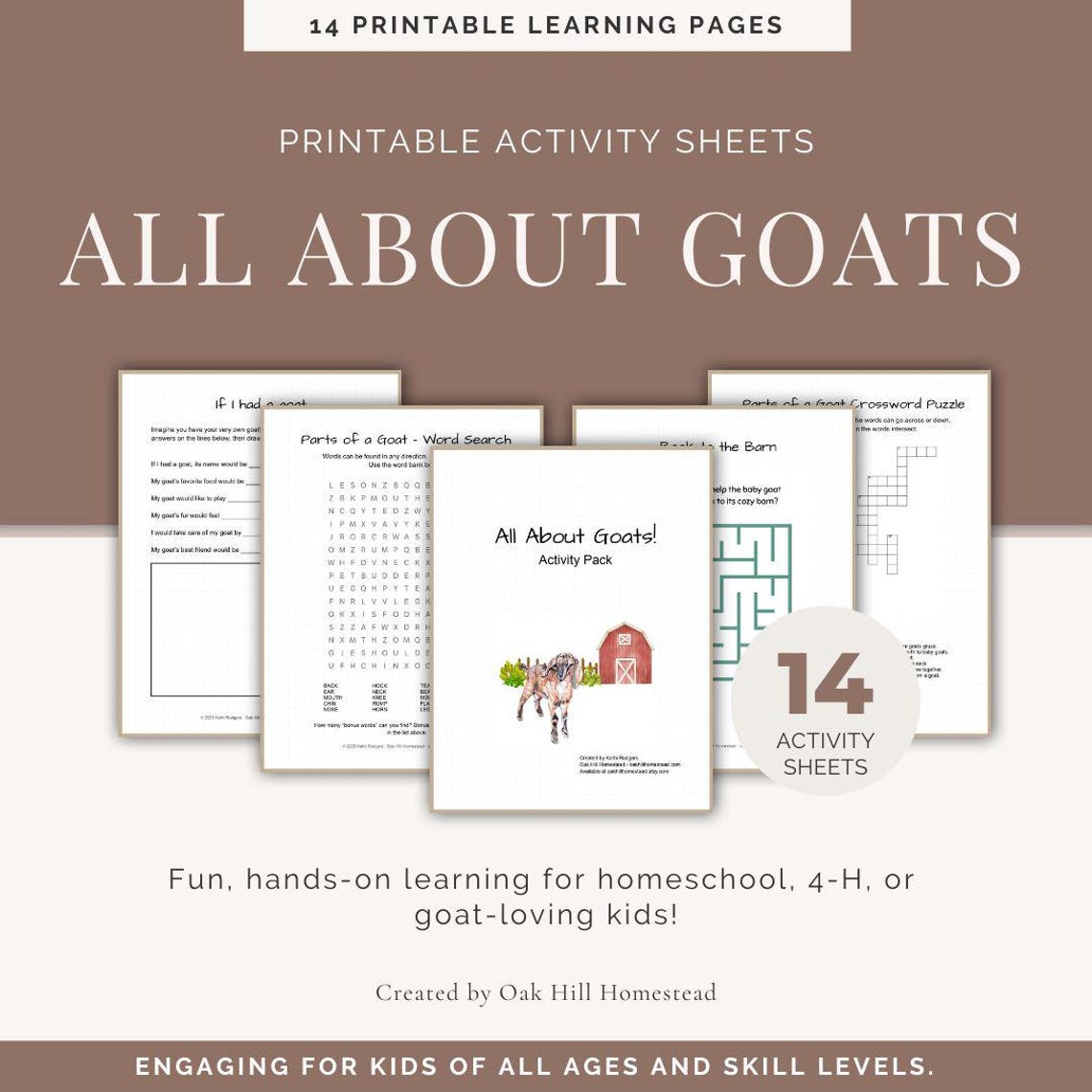 Goat Activity Sheets for Kids: 15 Printable Goat-themed Worksheets ...