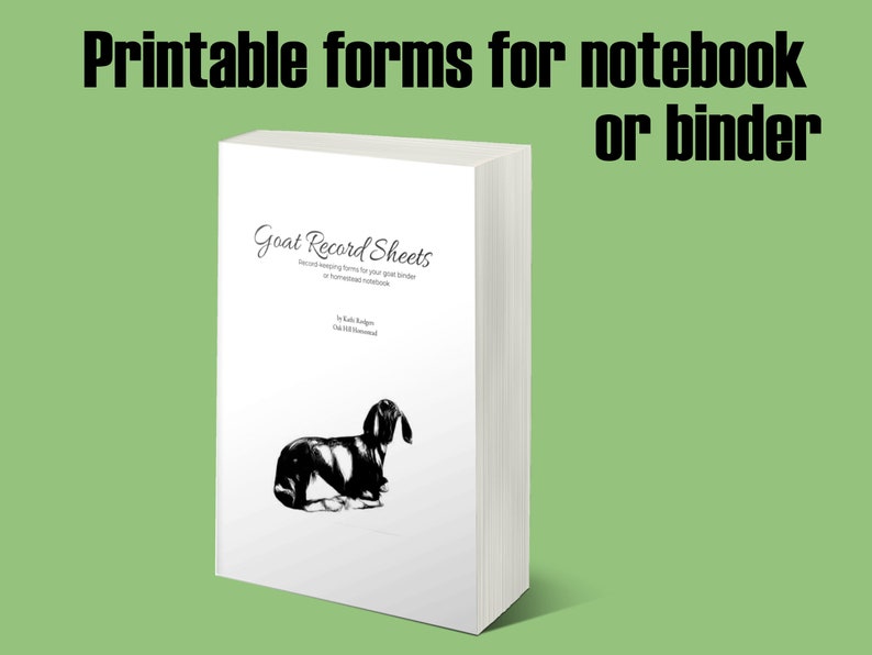 Printable Goat Record Sheets for New Goat Owners, for Goat Binder ...