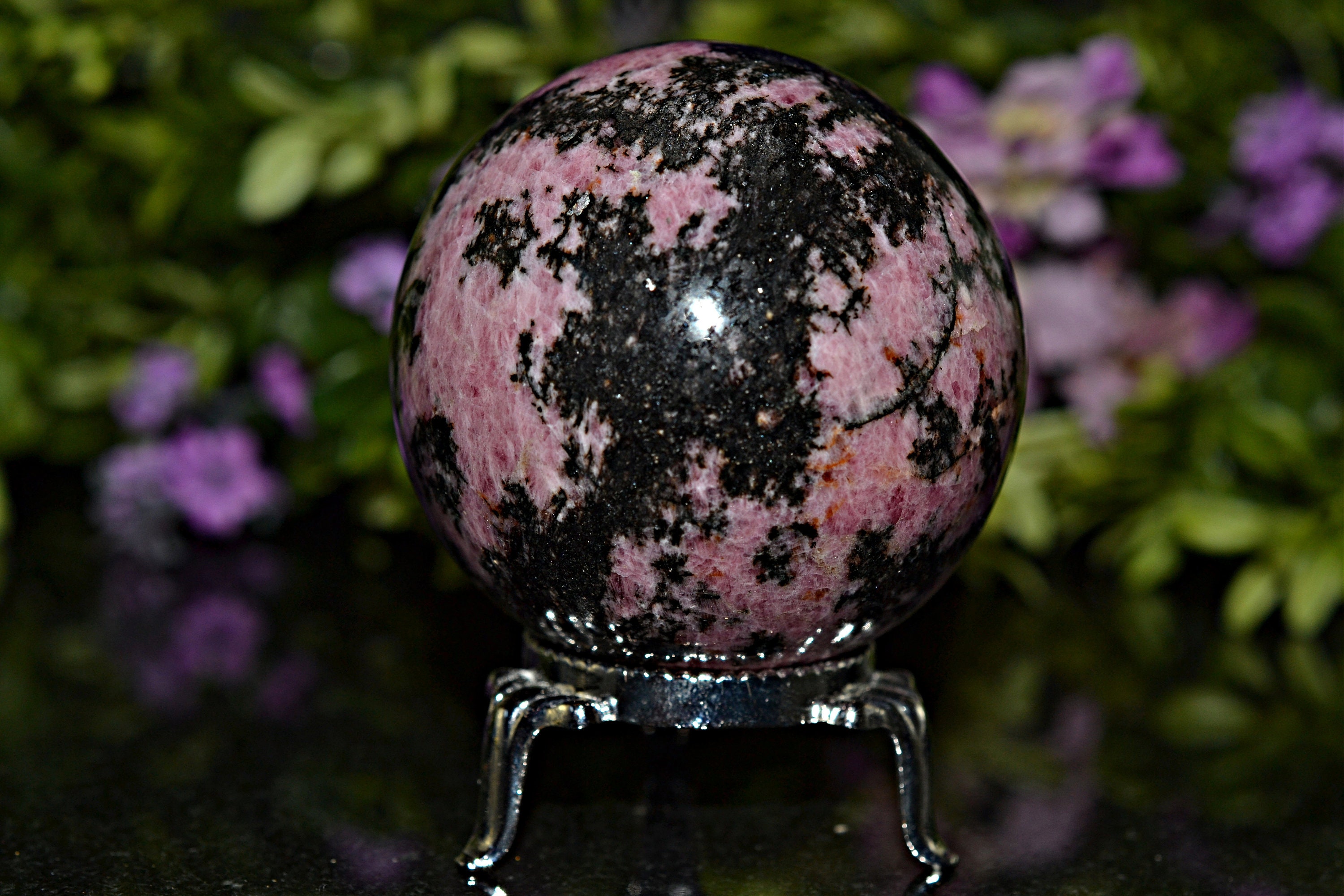 Rhodonite Sphere Rhodonite Crystal Rhodonite Ball Rhodontie | Etsy