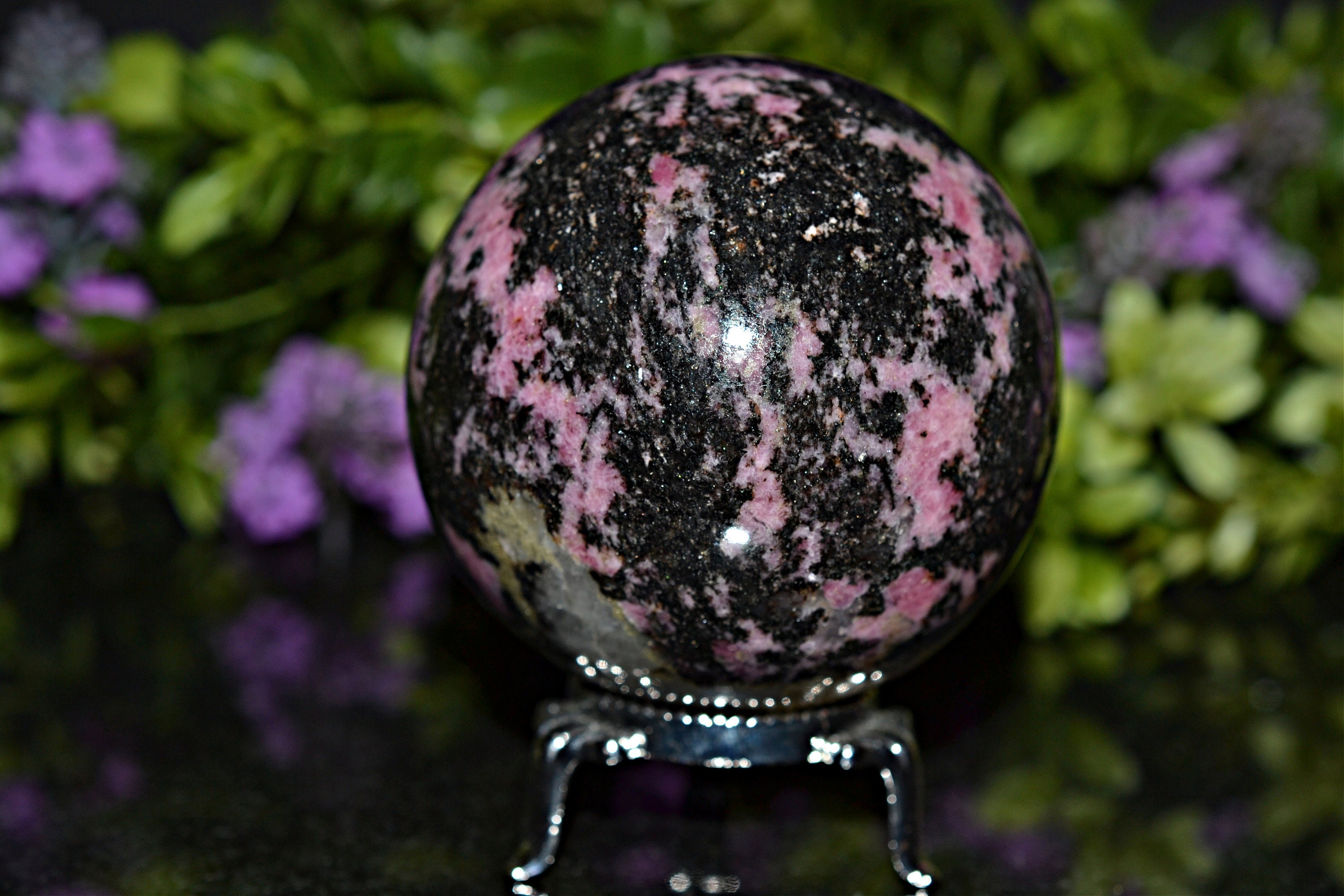 Rhodonite Sphere Rhodonite Crystal Rhodonite Ball Rhodontie - Etsy