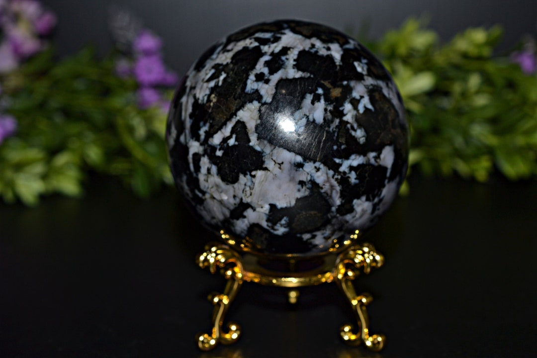 Indigo Gabbro Sphere Mystic Merlinite Crytal Indigo Ball - Etsy