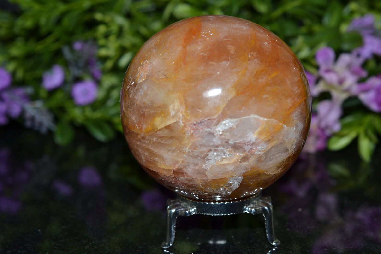 Golden Healer Sphere, Quartz Sphere, Golden Healer Crystal, Golden ...