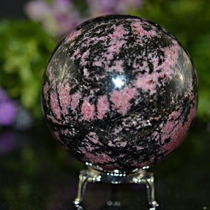 Rhodonite Sphere, Rhodonite Crystal, Rhodonite Ball, Rhodontie Crystal ...