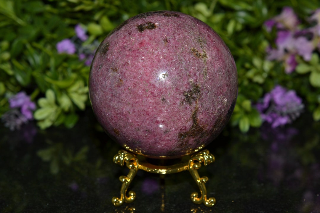 Rhodonite Sphere, Rhodonite Crystal, Rhodonite Ball, Rhodontie Crystal ...