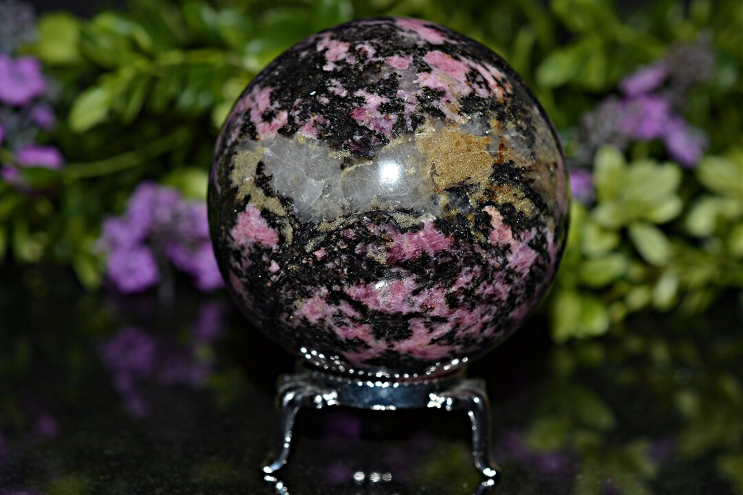 Rhodonite Sphere, Rhodonite Crystal, Rhodonite Ball, Rhodontie Crystal ...