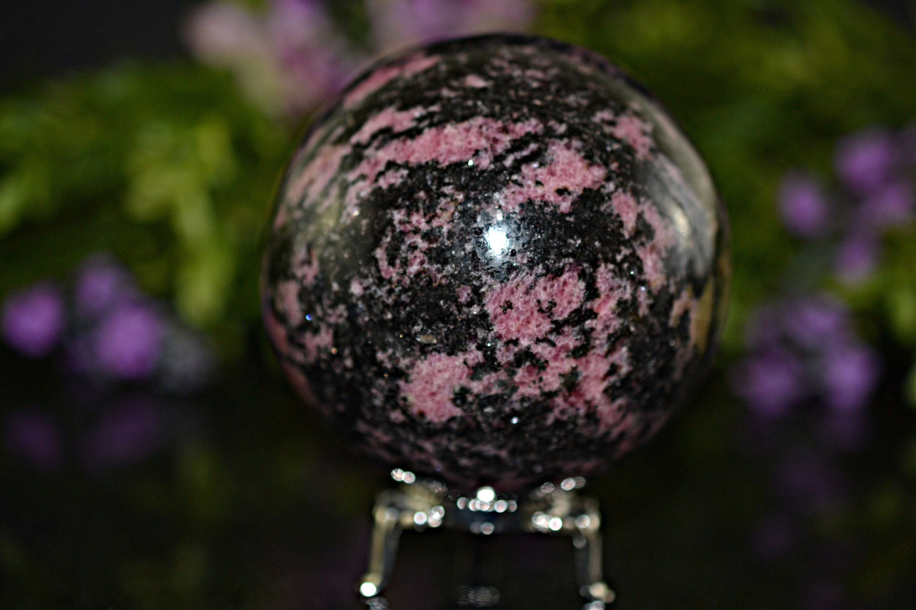 Rhodonite Sphere Rhodonite Crystal Rhodonite Ball Rhodontie | Etsy