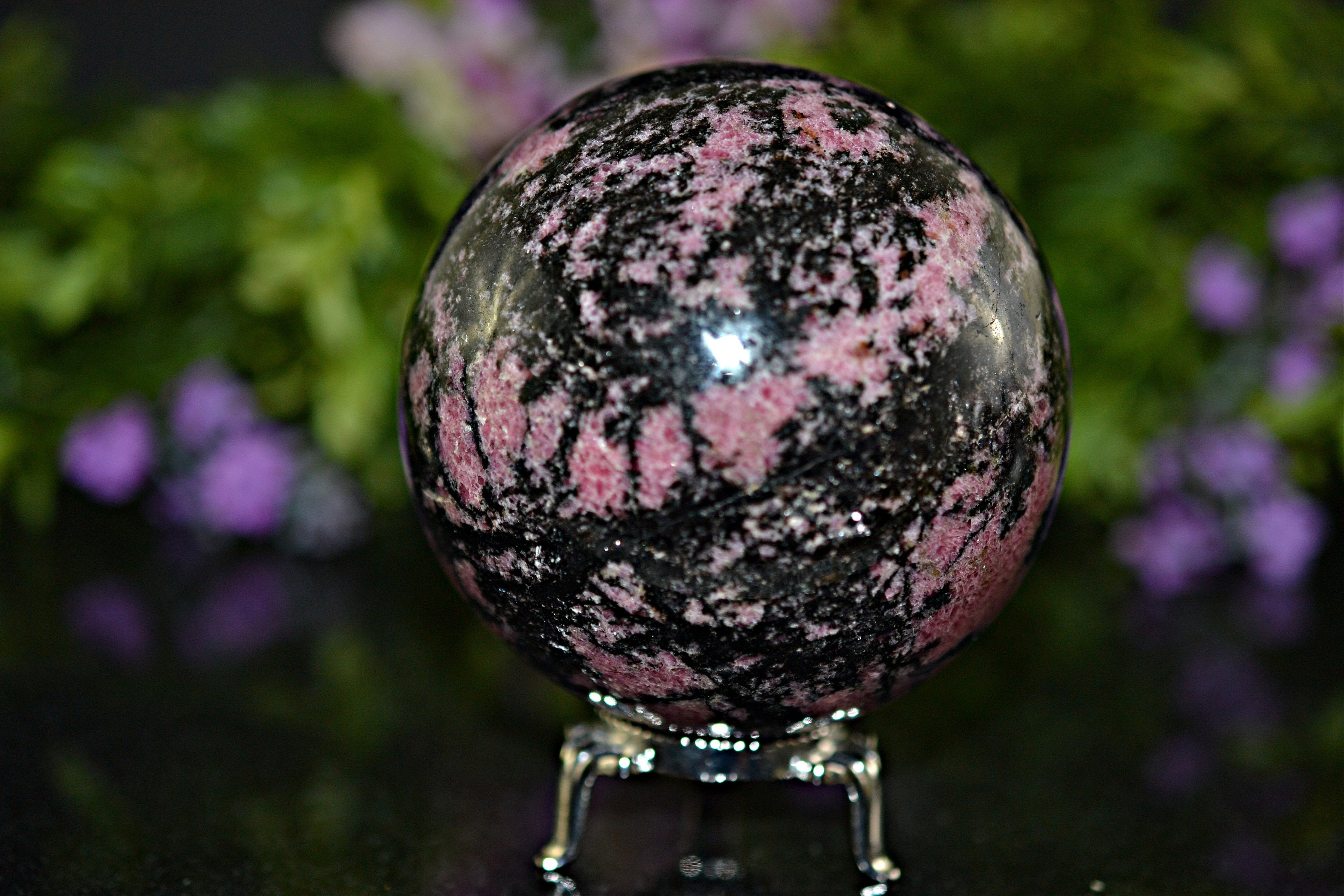 Rhodonite Sphere Rhodonite Crystal Rhodonite Ball Rhodontie | Etsy