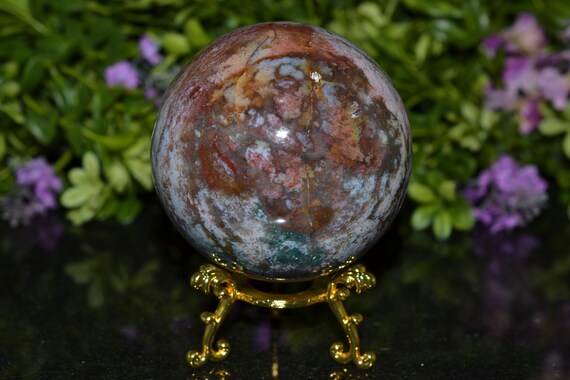 Rocks & Geodes Crystal Sphere Ocean Jasper Sphere Ocean Jasper Ball ...
