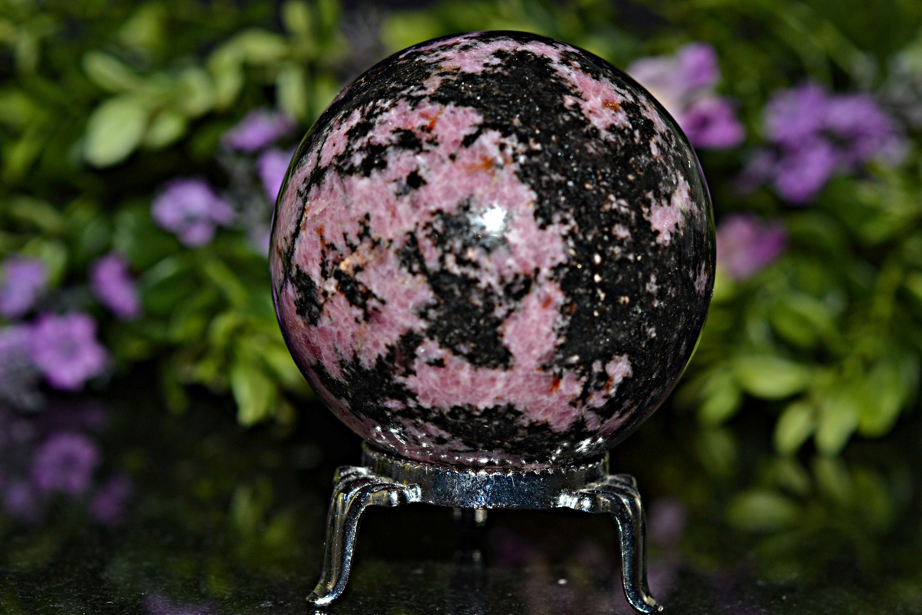 Rhodonite Sphere Rhodonite Crystal Rhodonite Ball Rhodontie | Etsy