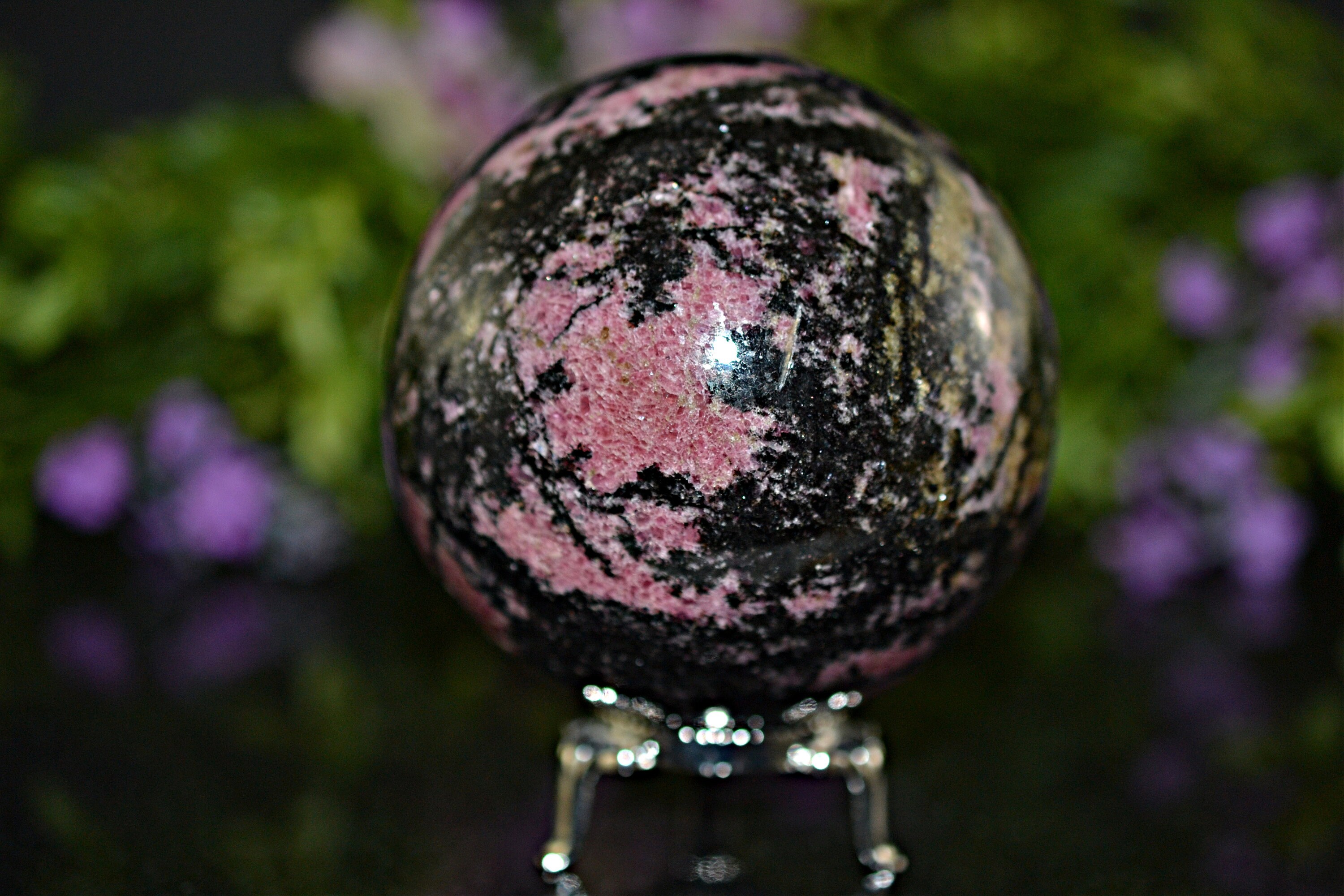 Rhodonite Sphere Rhodonite Crystal Rhodonite Ball Rhodontie | Etsy