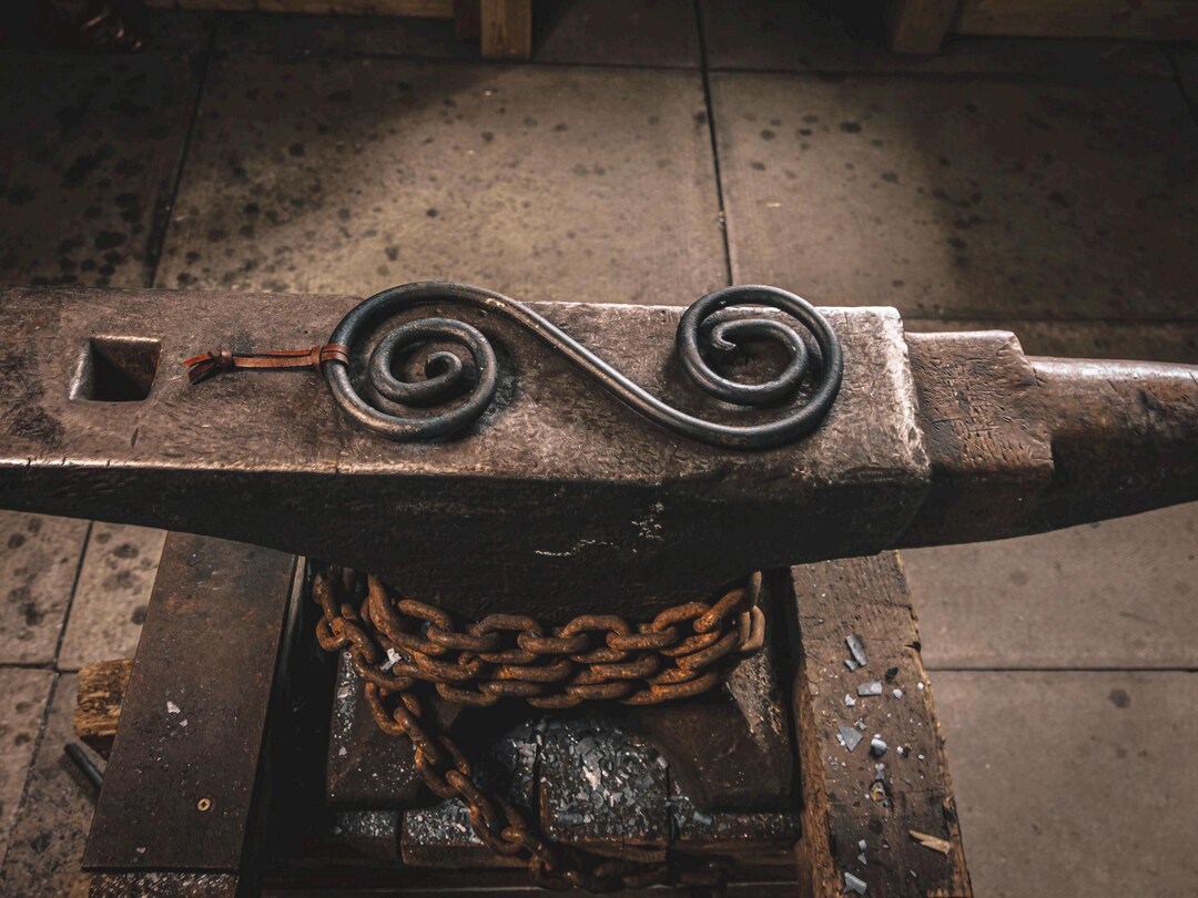Hand Forged Scroll Wall Decoration – Blacksmith Made Rustic Iron ...