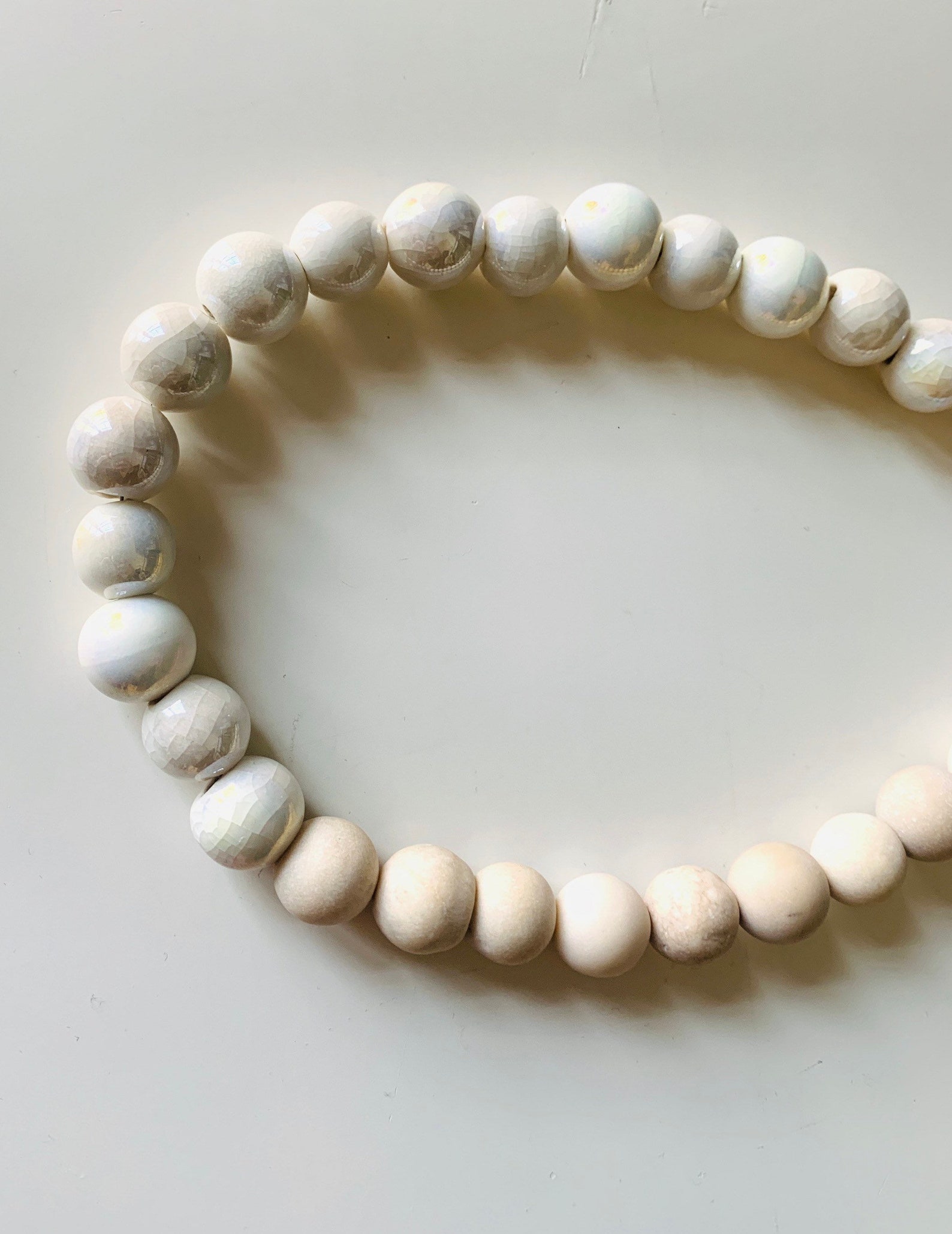Matte and Iridescent Cream River Stone Jasper Iridescent White Simple ...