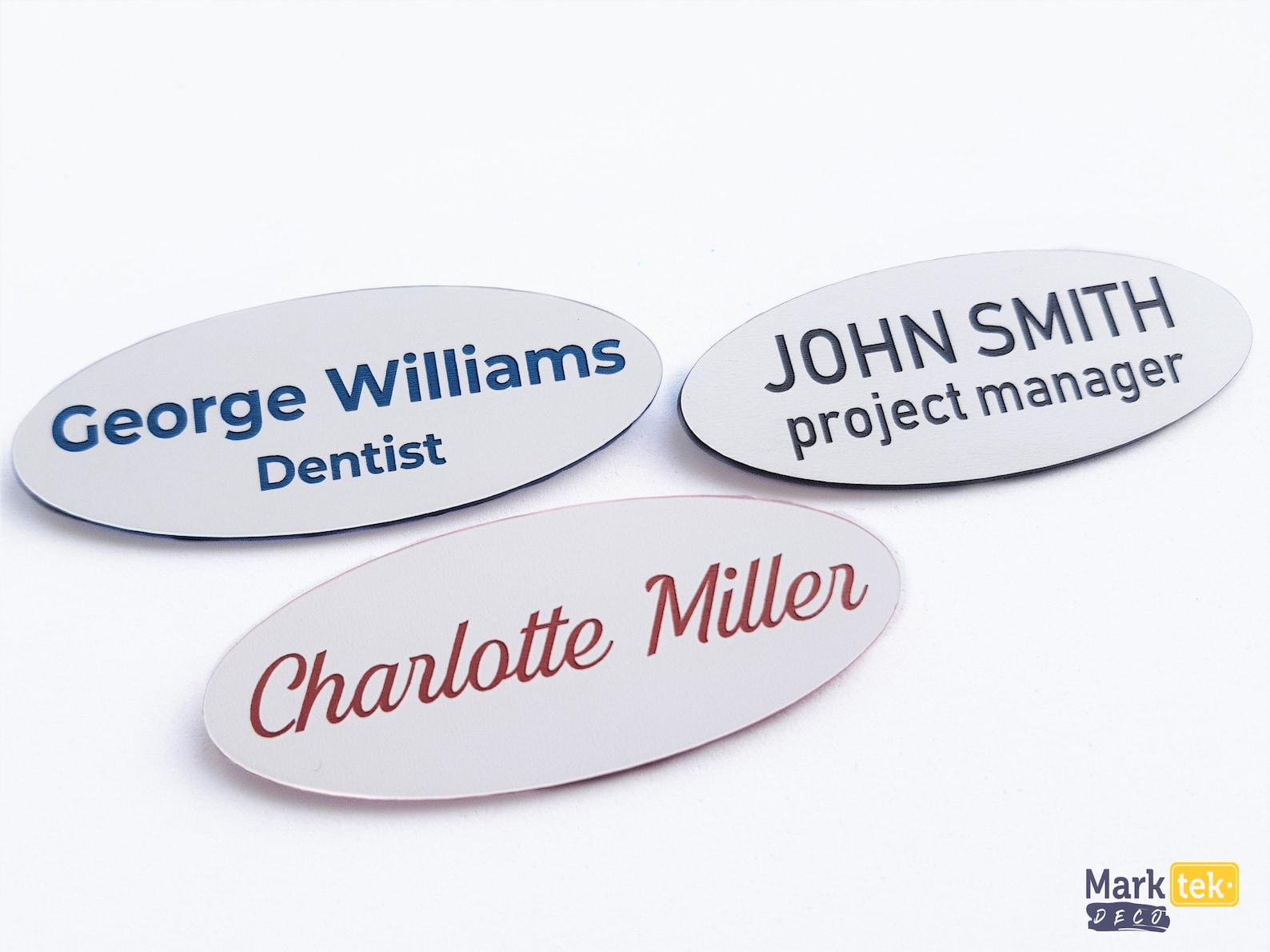 Personalized Plastic Name Badge With Pin or Magnet Attachment, Custom ...
