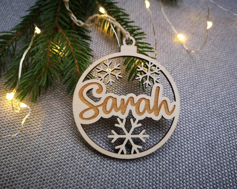 Personalized Christmas Tree Decorations Custom Wooden - Etsy