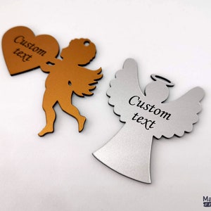 Hanging Guardian Angel Ornament - Engraved Custom Text , Plastic Supply ...