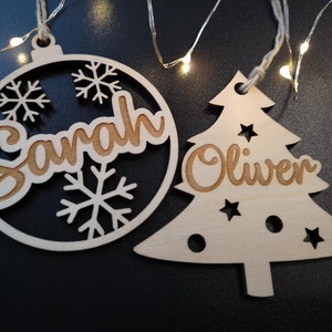 Personalized Christmas Tree Decorations, Custom Wooden Ornaments for ...