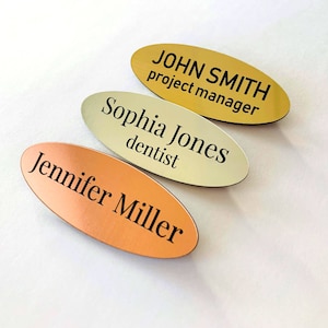 Personalized Plastic Name Badge With Pin or Magnet Attachment, Custom ...