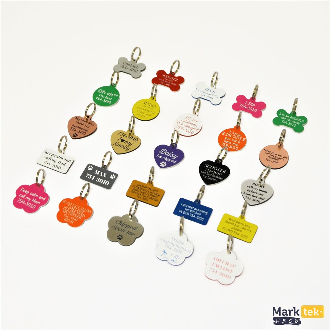 Personalized Pet ID Tags, Cat Collar Id Tag, Funny and Cute Deep ...