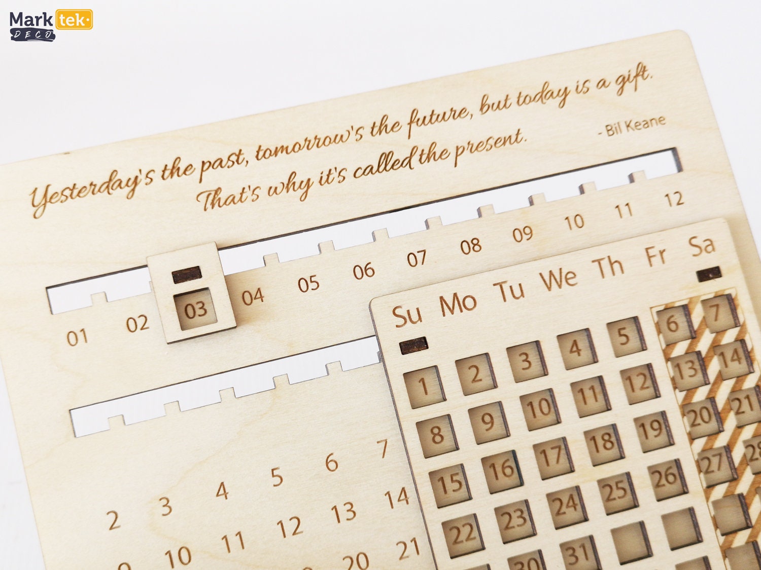 Custom Wooden Perpetual Desk Calendar. New Year Gift With | Etsy