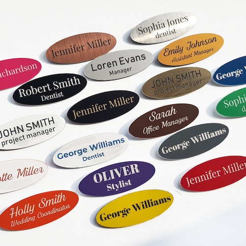 Personalized Plastic Name Badge With Pin or Magnet Attachment - Etsy